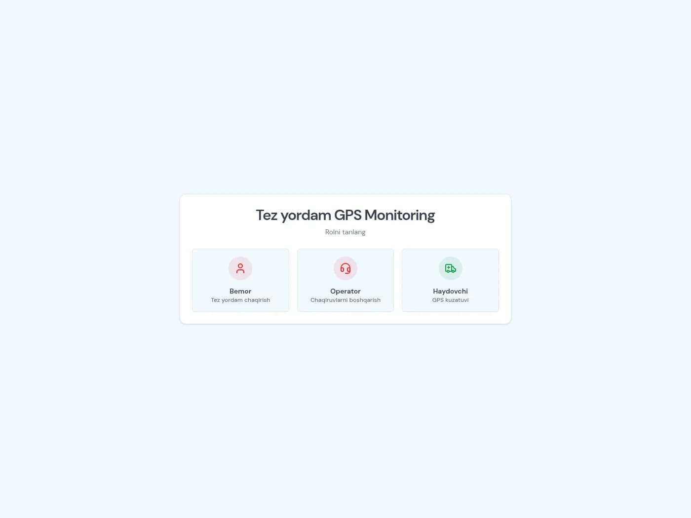 Tez yordam GPS chaqiruv va real-time monitoring platformasi