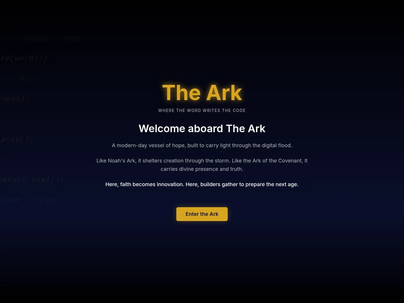 The Ark: A Digital Sanctuary for Faith-Driven Builders