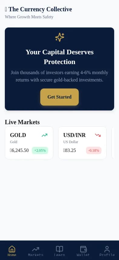 The Currency Collective — Premium Gold & Investment Superapp
