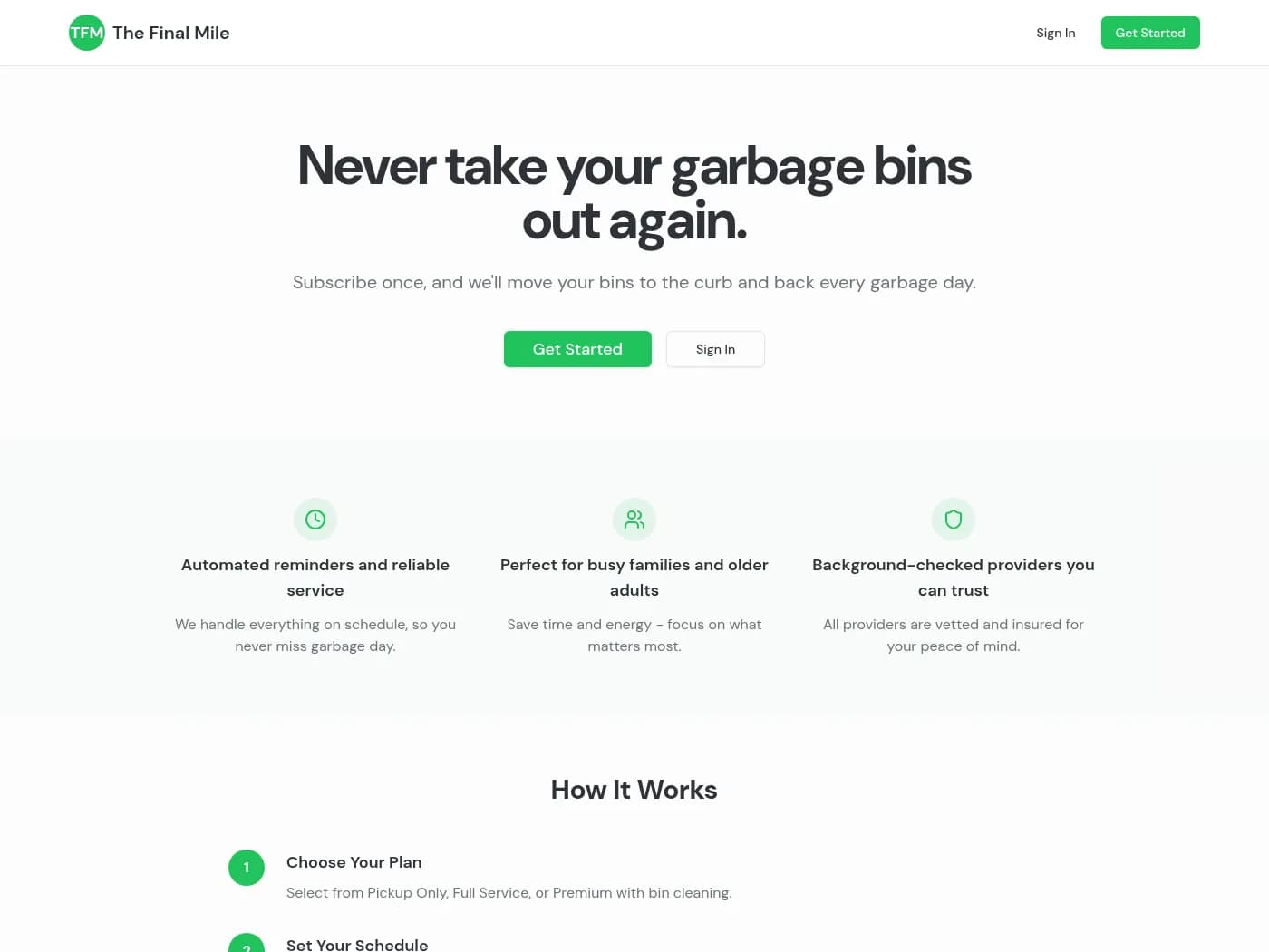 The Final Mile – Curbside Concierge Subscription Platform