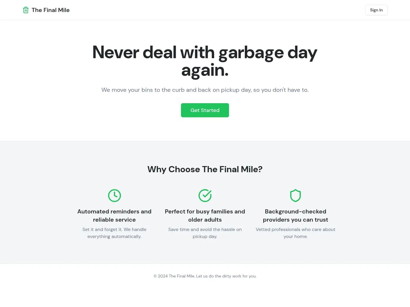 The Final Mile – Premium Curbside Concierge Service