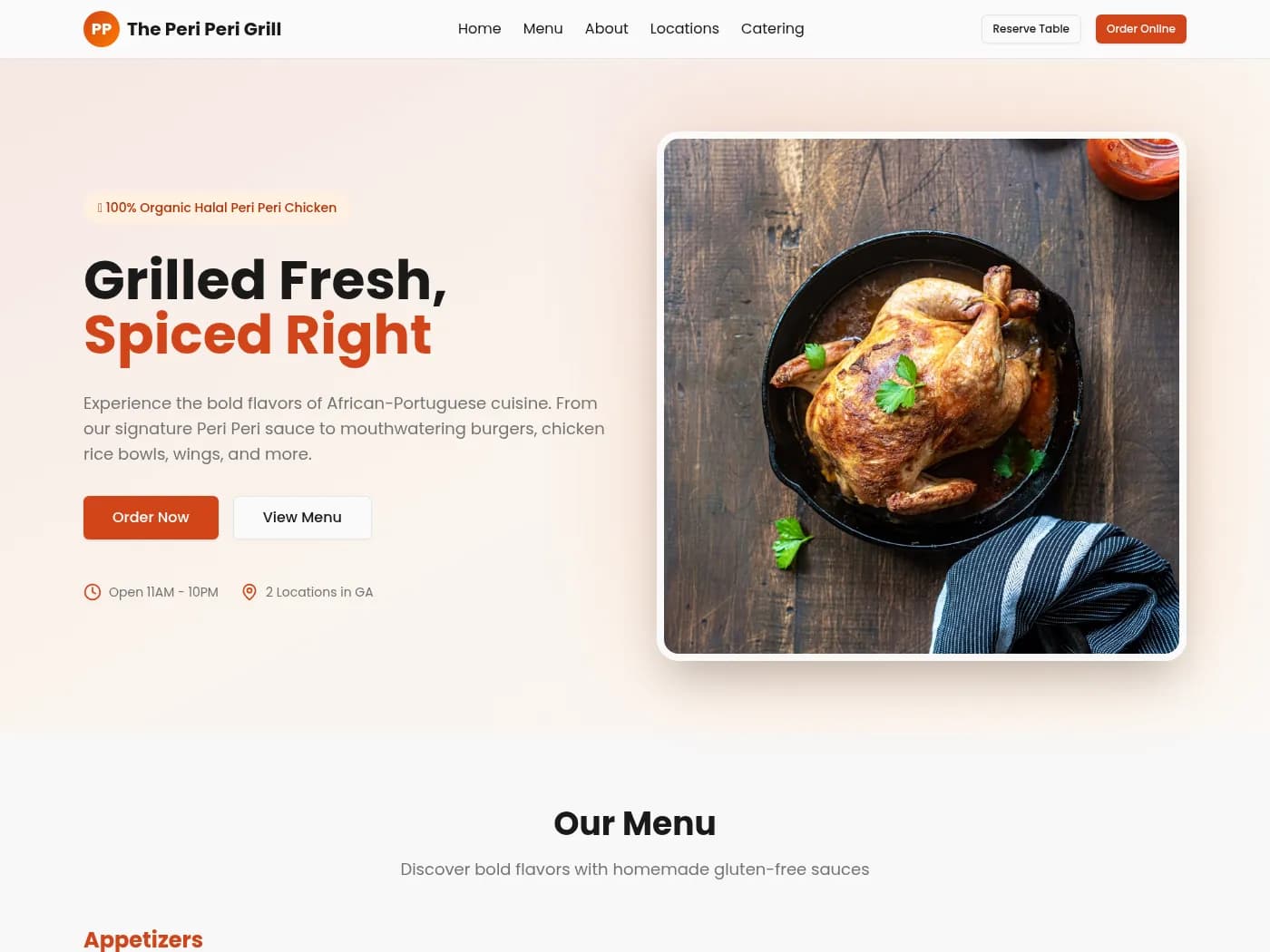 The Peri Peri Grill Restaurant App