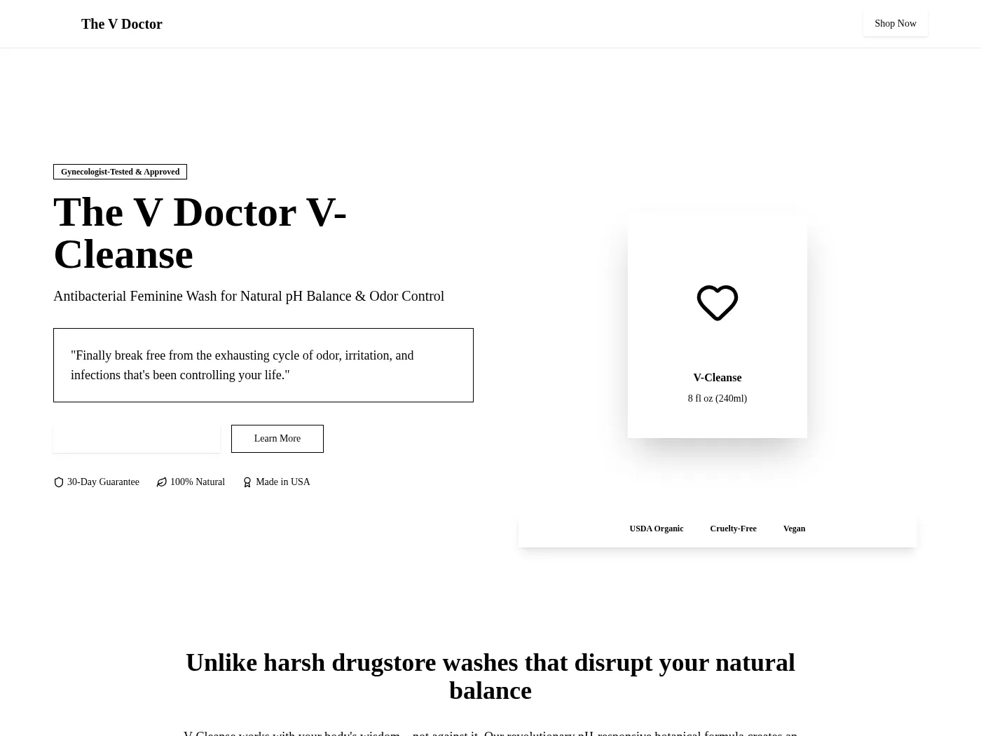 The V Doctor V-Cleanse Landing Page