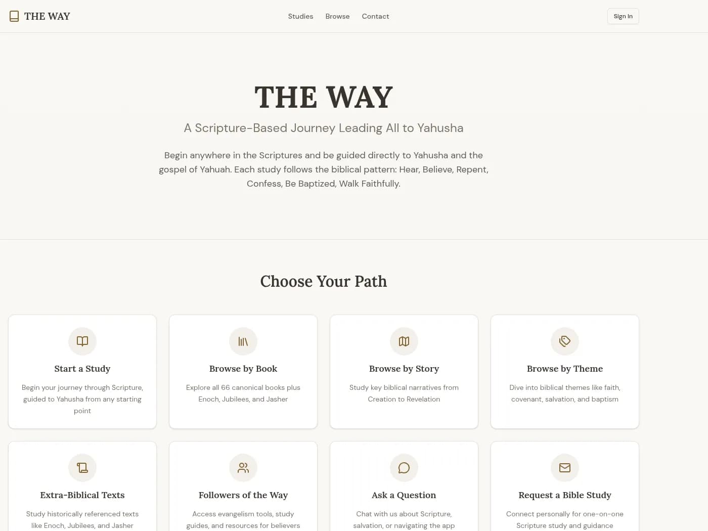 THE WAY – Scripture-Based Correspondence & Discipleship App