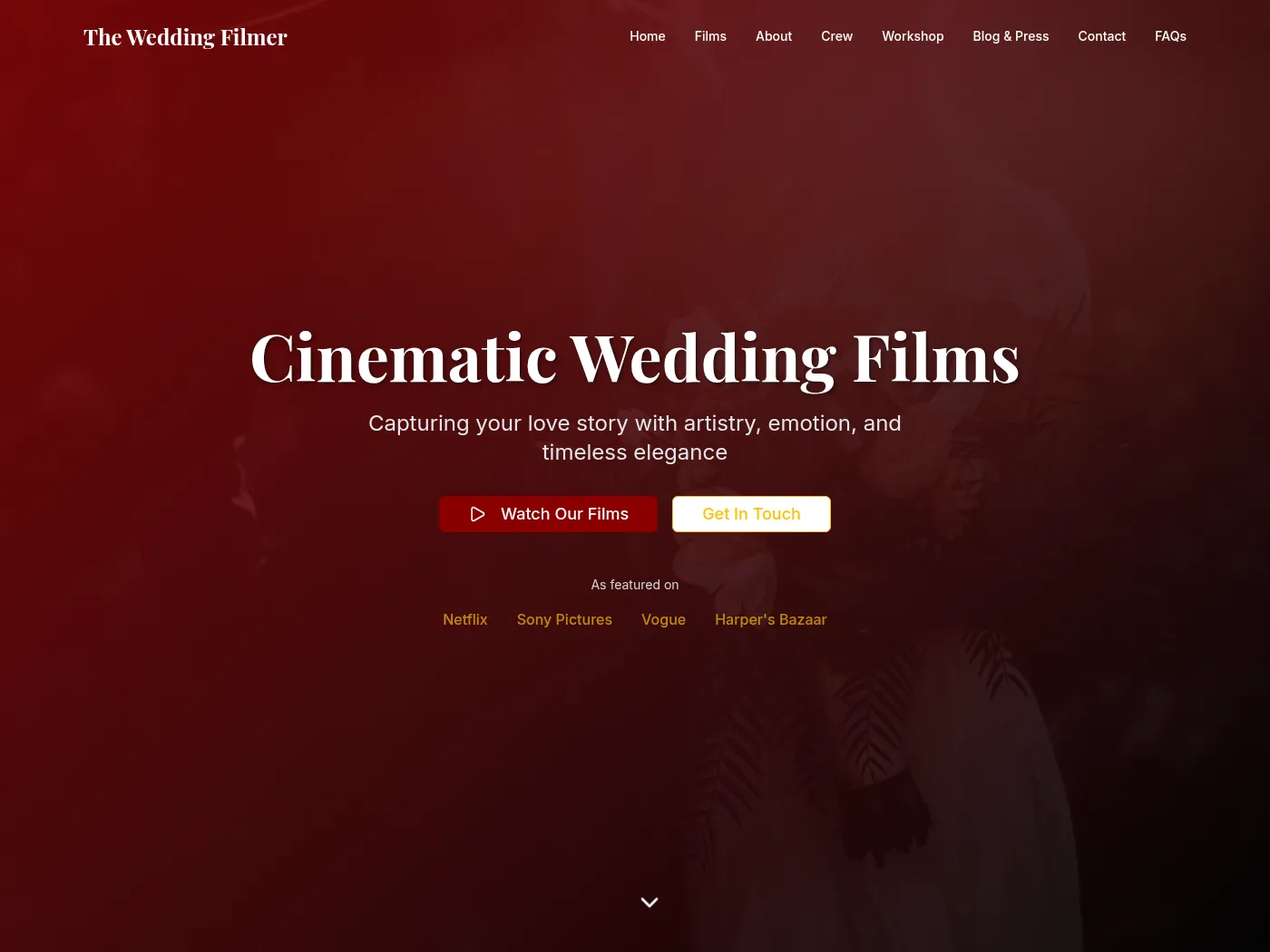 The Wedding Filmer Website Clone
