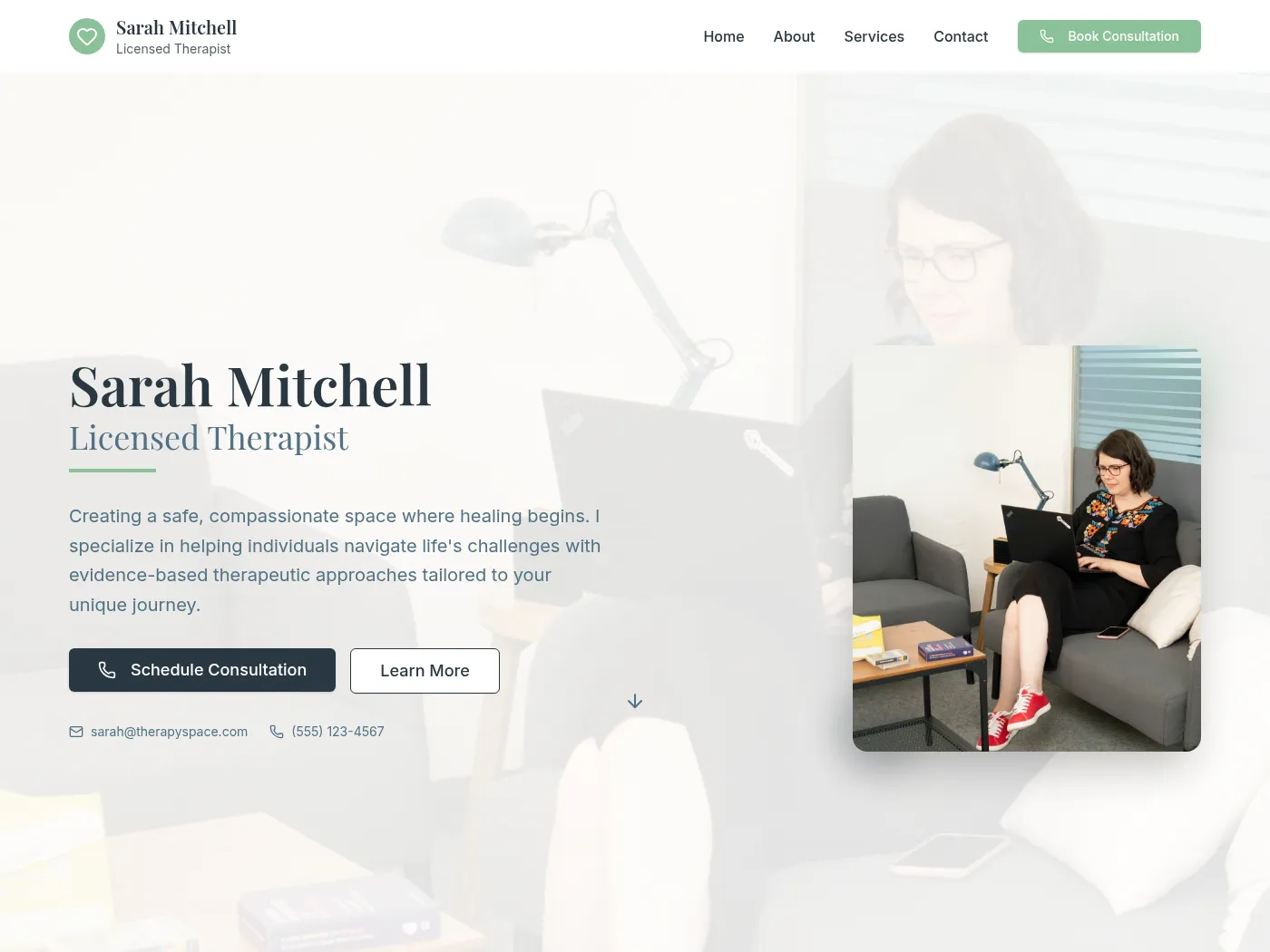 Therapist Personal Portfolio Website