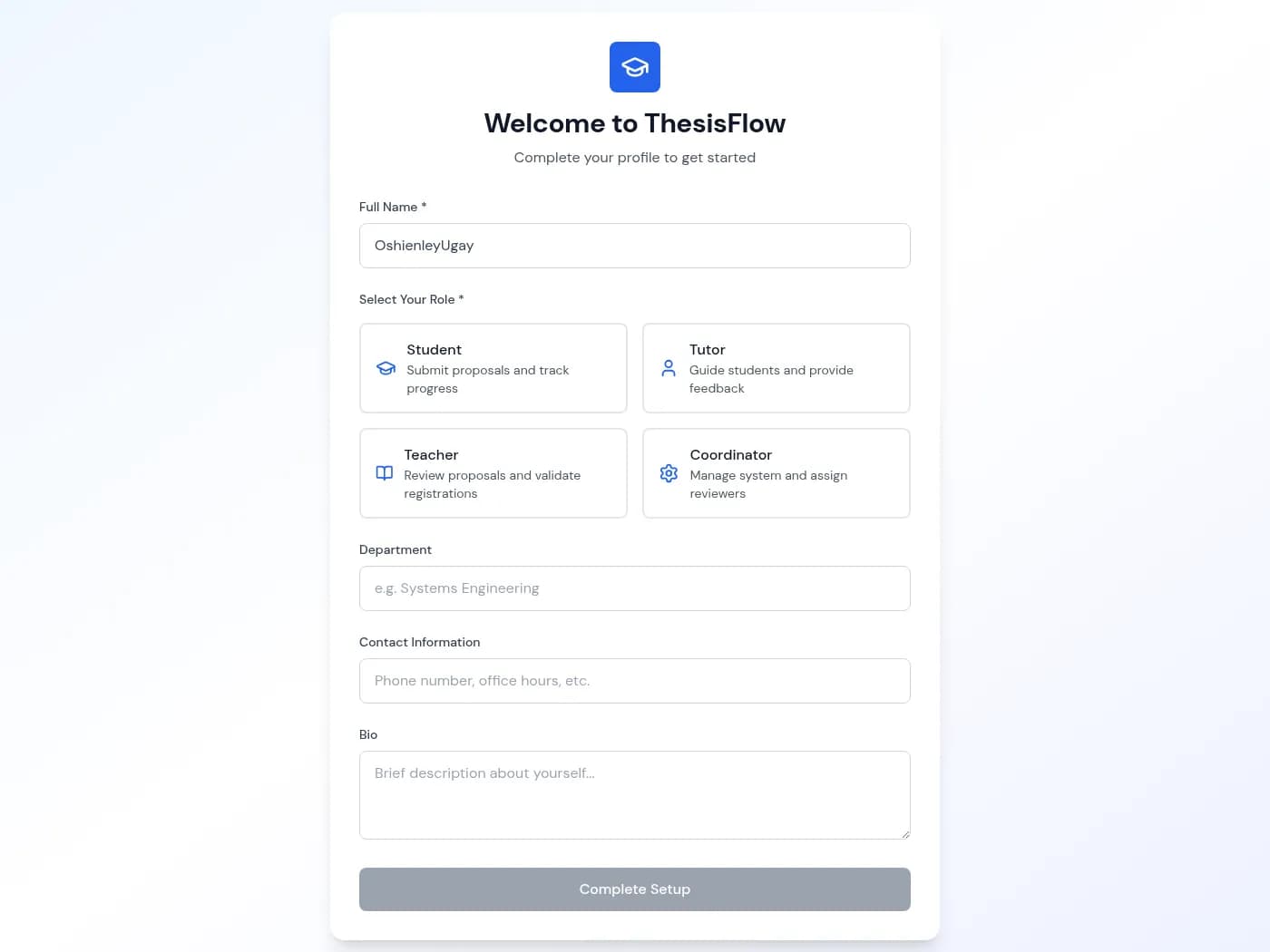 ThesisFlow: Integrated Thesis Management System for Systems Engineering