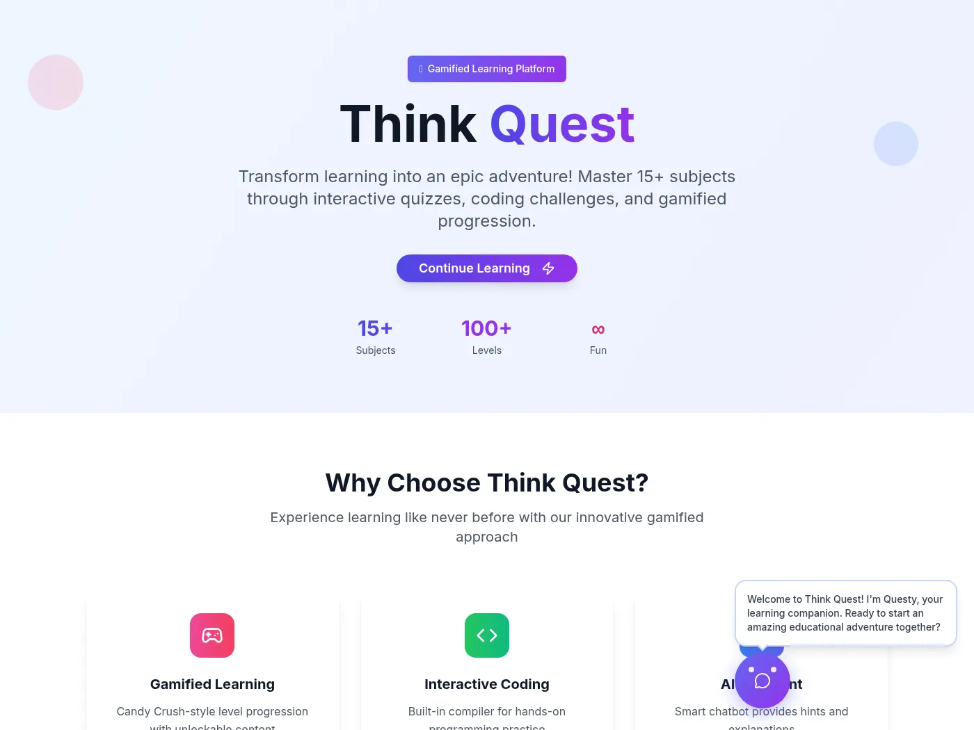 Think Quest – Gamified Learning Adventure