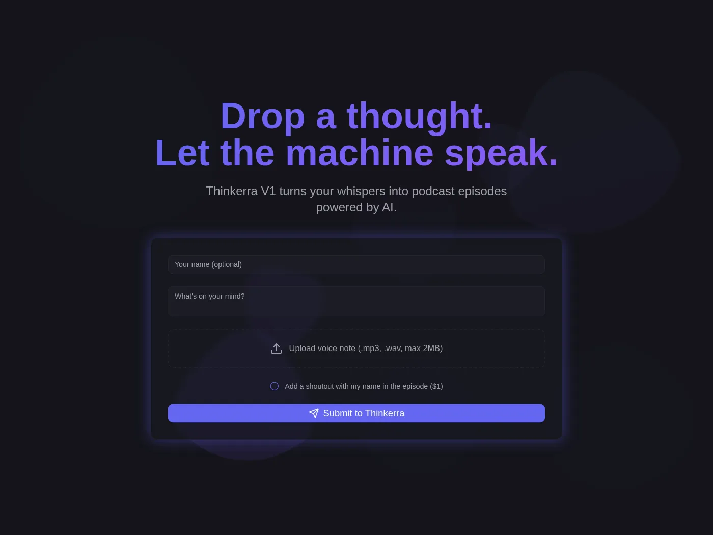 Thinkerra V1: AI-Powered Community Podcast Platform