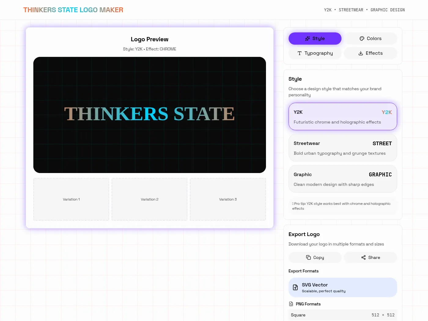 Thinkers State Streetwear Logo Maker