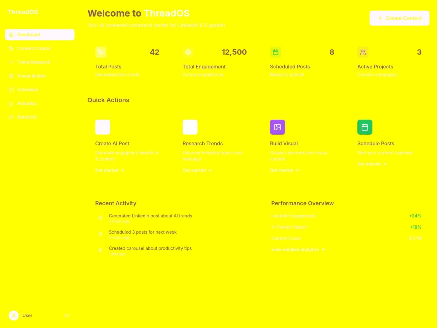 ThreadOS – AI-Based OS for LinkedIn & X Growth Automation