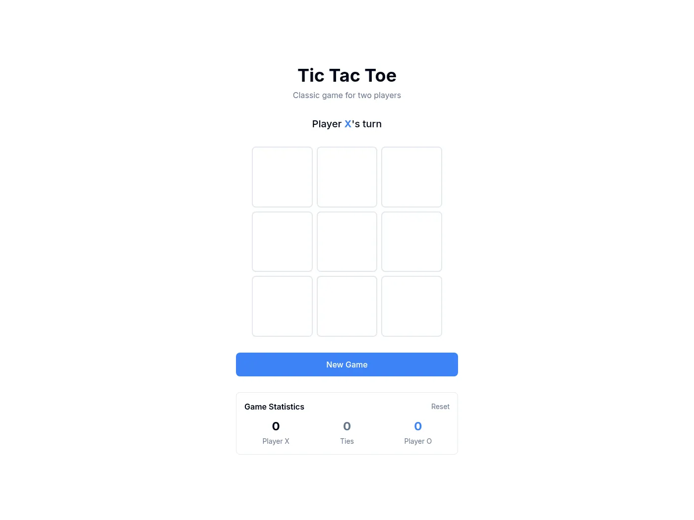 Tic Tac Toe Game