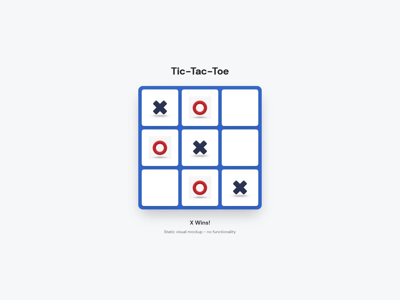 Tic-Tac-Toe Visual Mockup