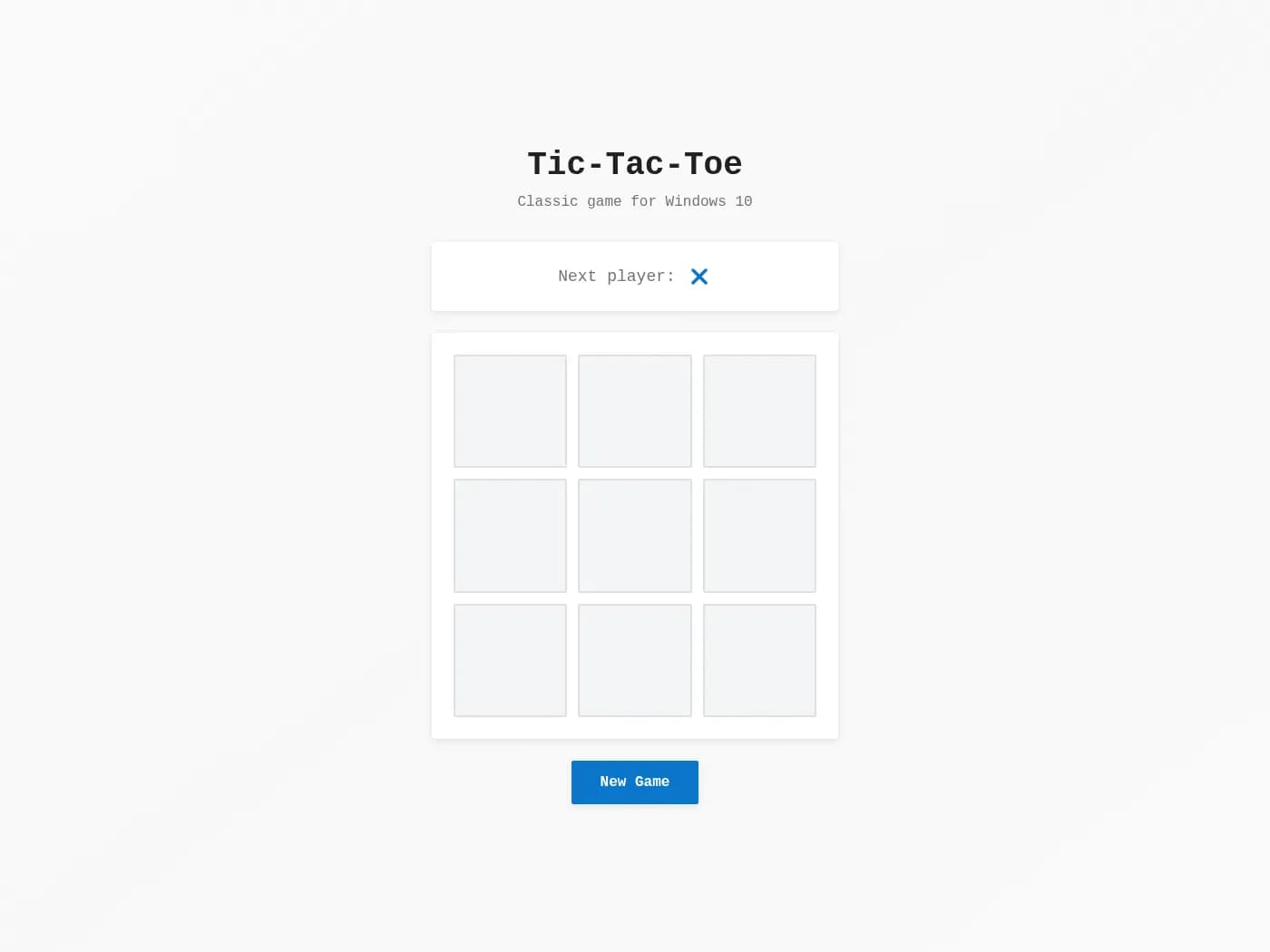 Tic-Tac-Toe Game for Windows 10