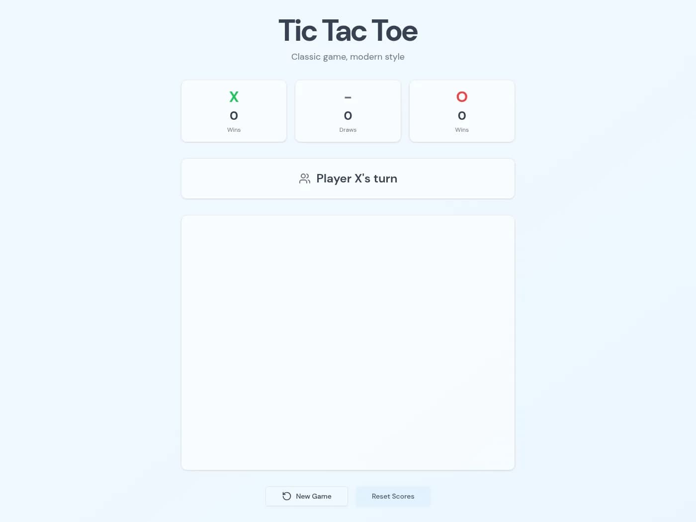 Tic Tac Toe Classic Game