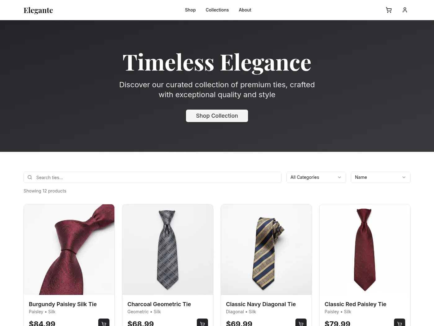 Tie E-commerce Platform