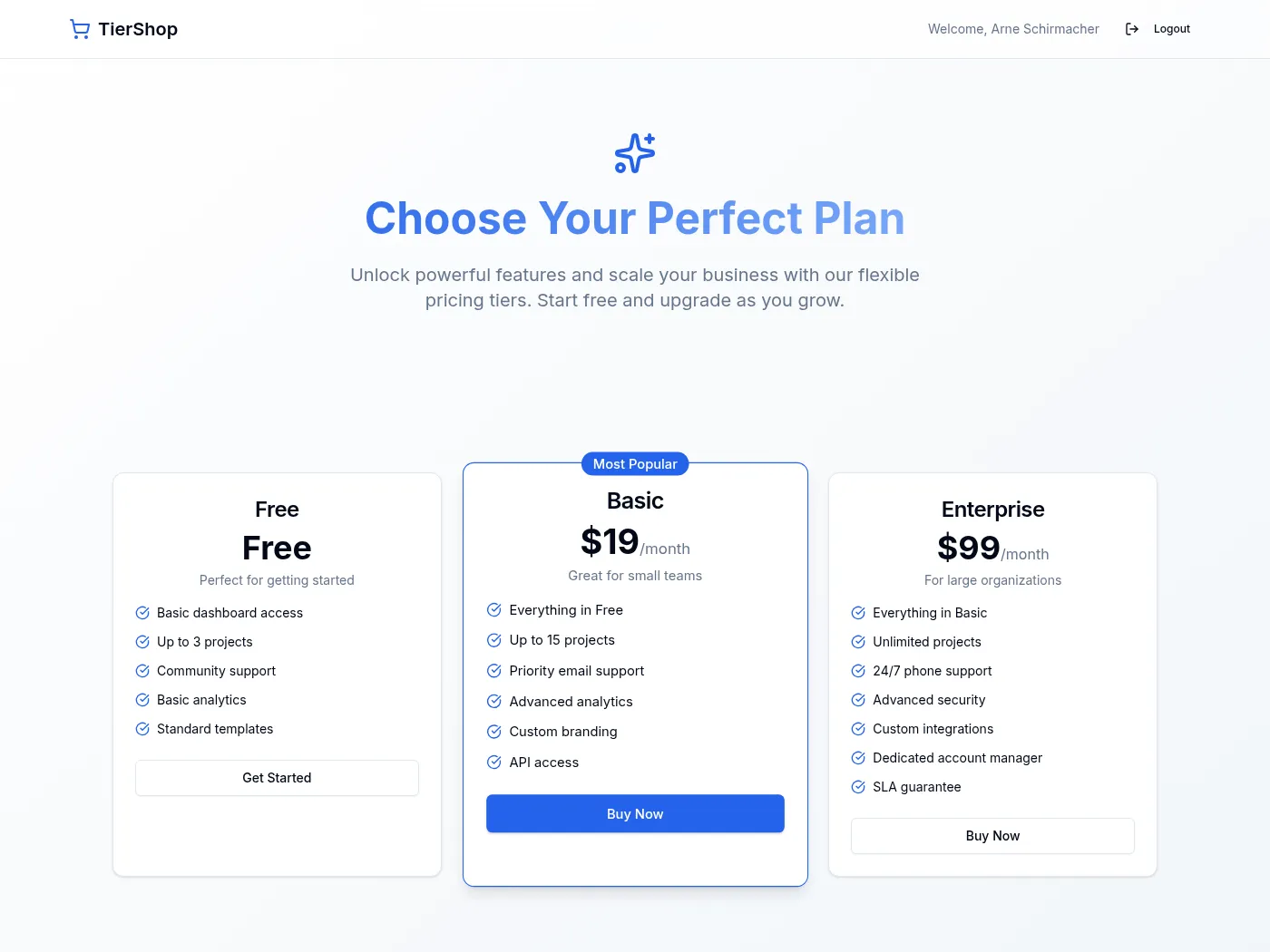 Tiered Web Shop with Authentication and Email Confirmation
