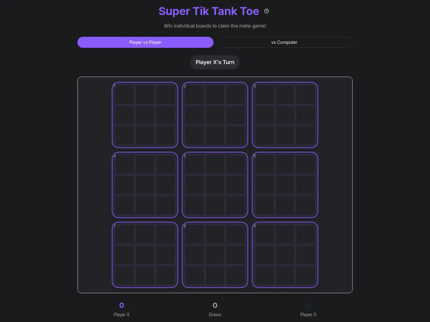 Tik Tank Toe Game