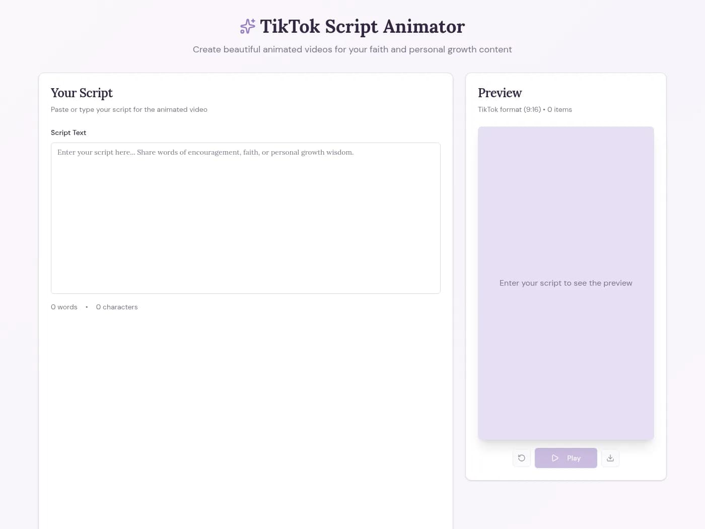 Simple Animated TikTok Video for Christian Women Growth Script