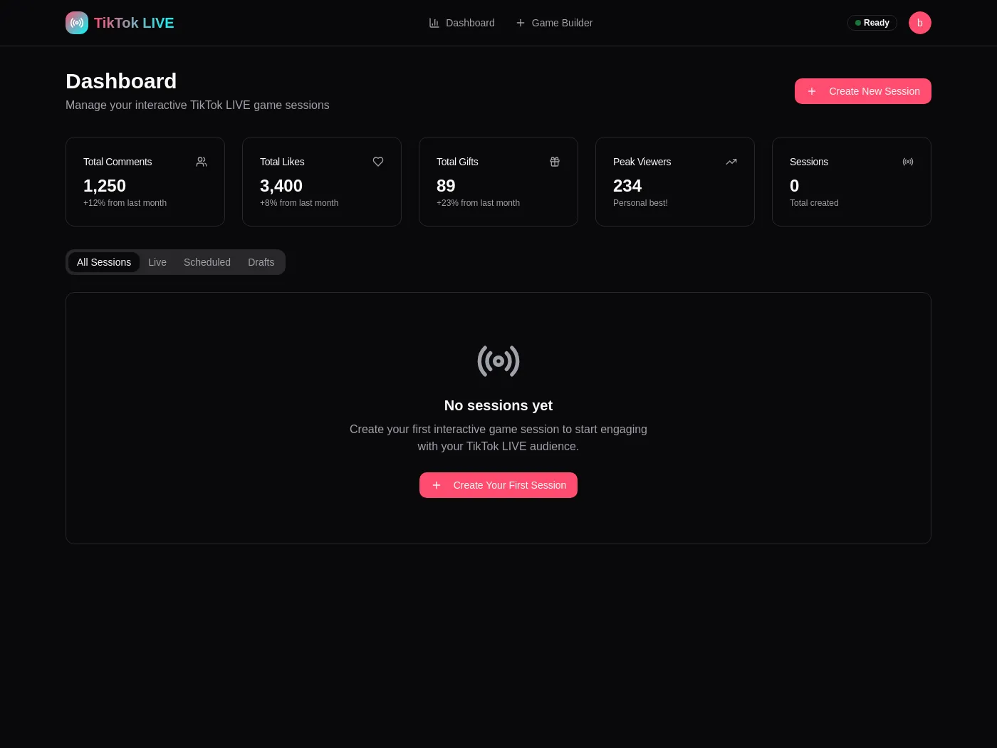 TikTok LIVE Interactive Game Platform