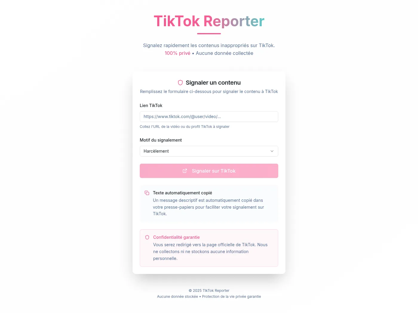 TikTok Reporter – Instant, Private TikTok Abuse Reporting