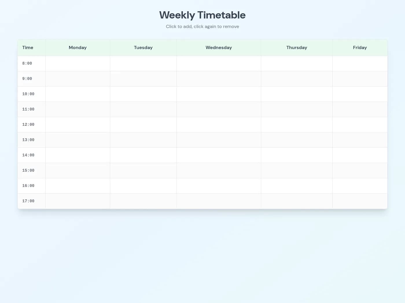 Minimalist Timetable in 100 Lines of Code
