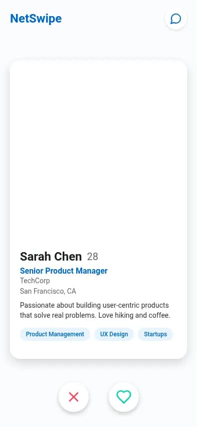 Tinder-Style Professional Networking App