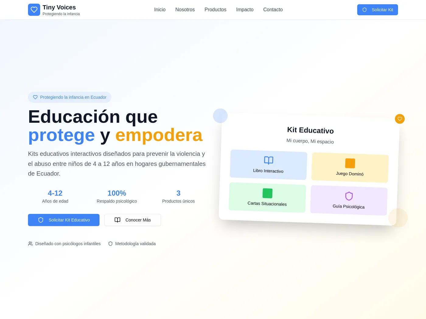 Tiny Voices Educational Website