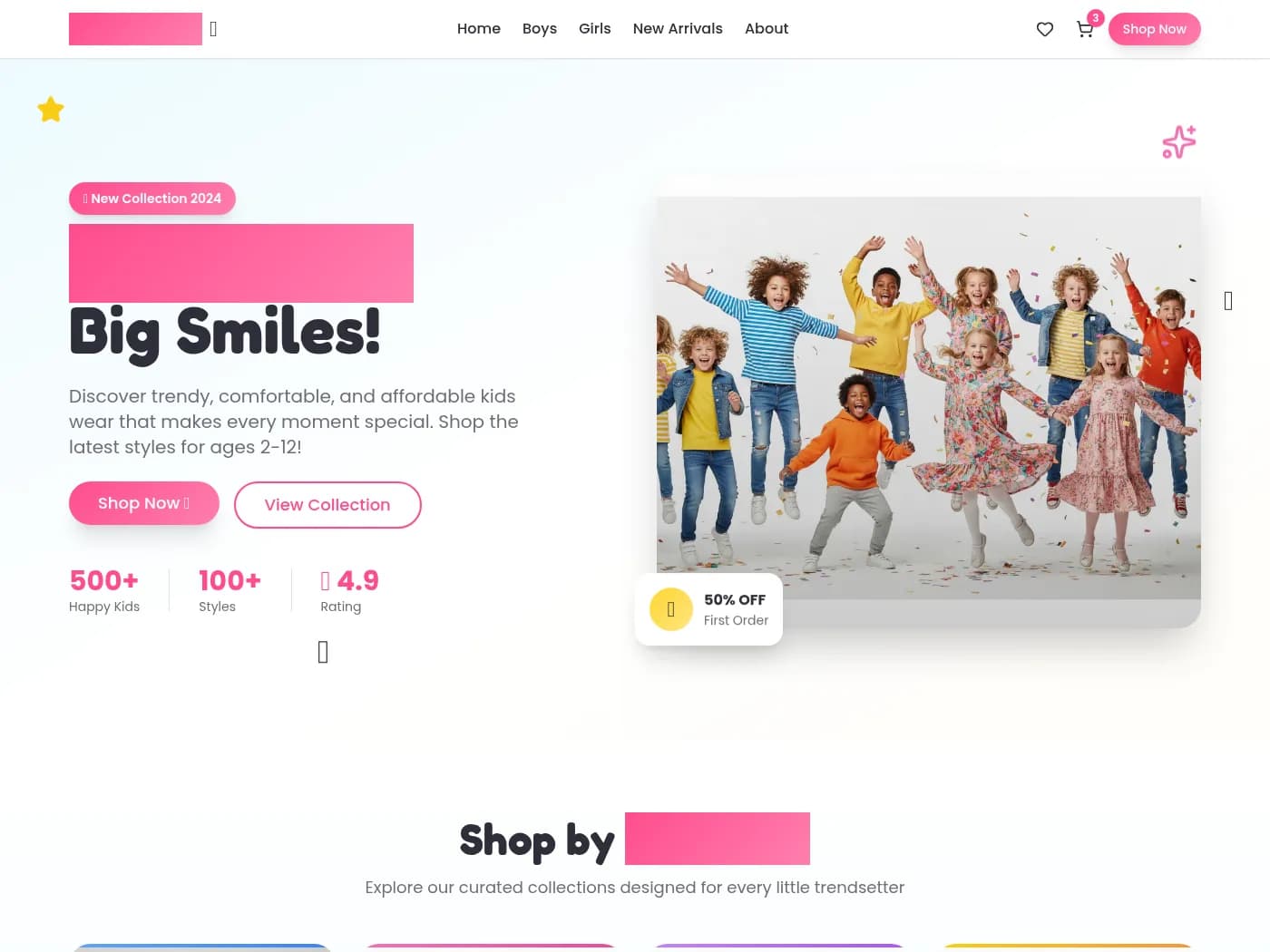 TinyTrends Kids Wear eCommerce Website