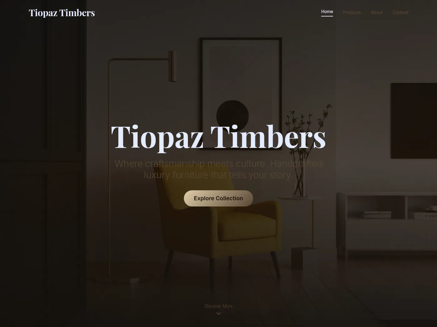 Tiopaz Timbers Luxury Animated E-Commerce Site