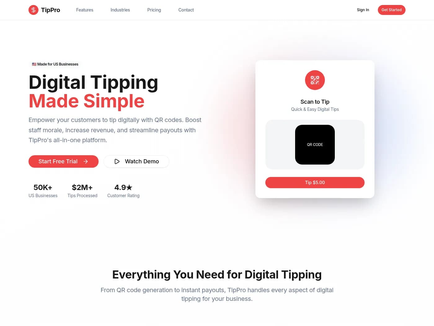 TipPro - US-Based Digital Tipping Platform