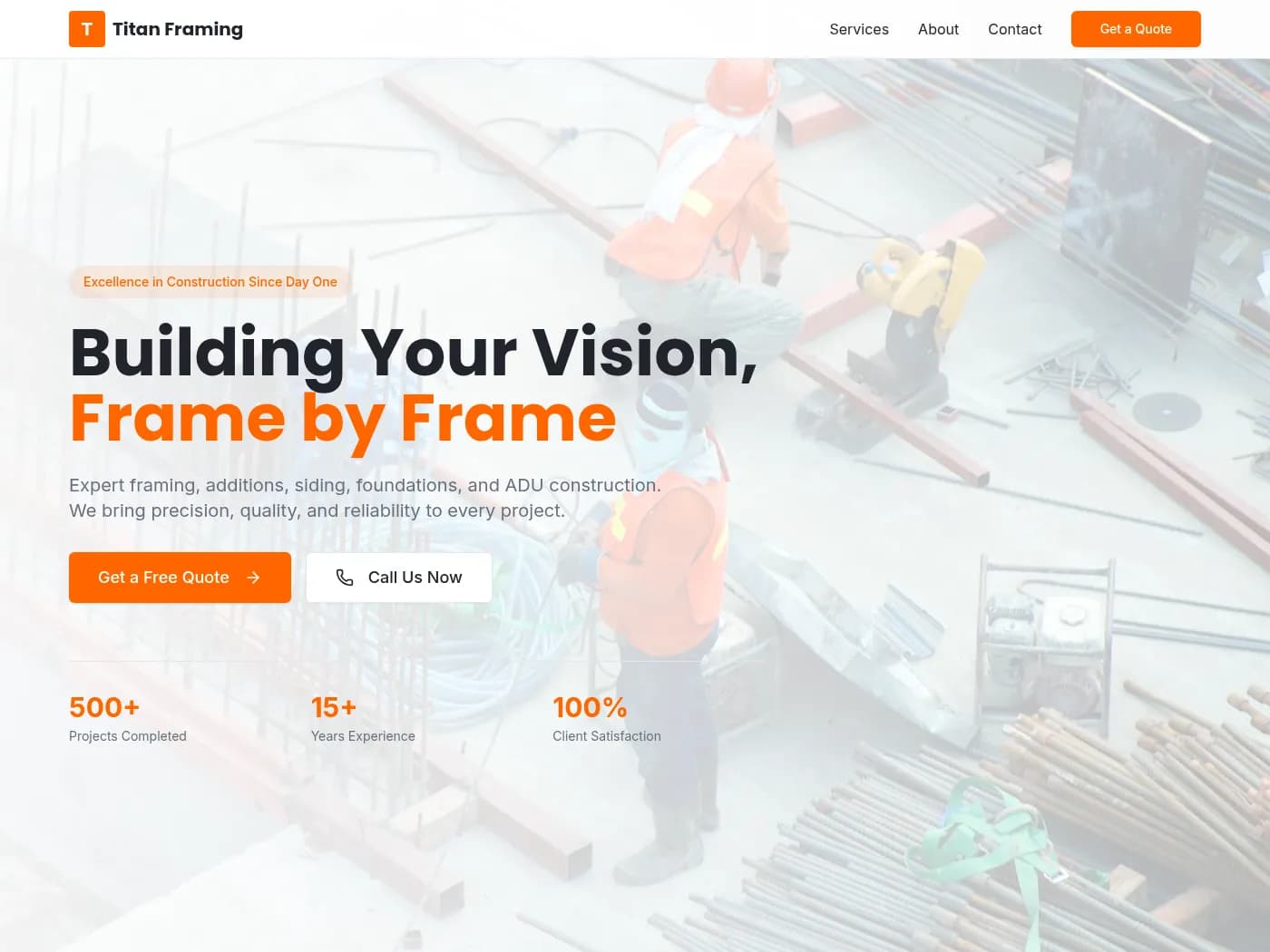 Titan Framing Construction Company Web Presence
