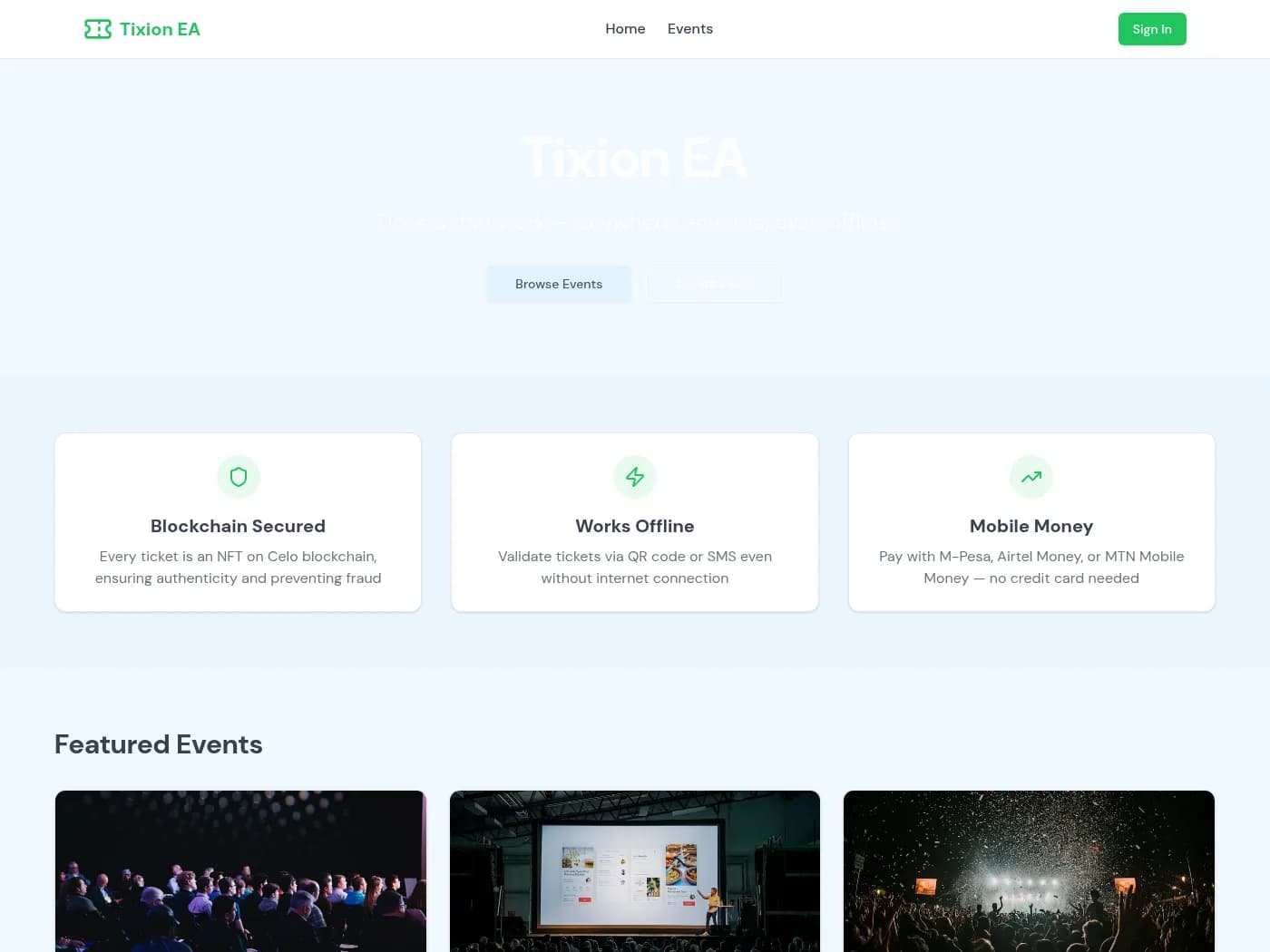 Tixion EA — Blockchain-powered Event Ticketing for East Africa