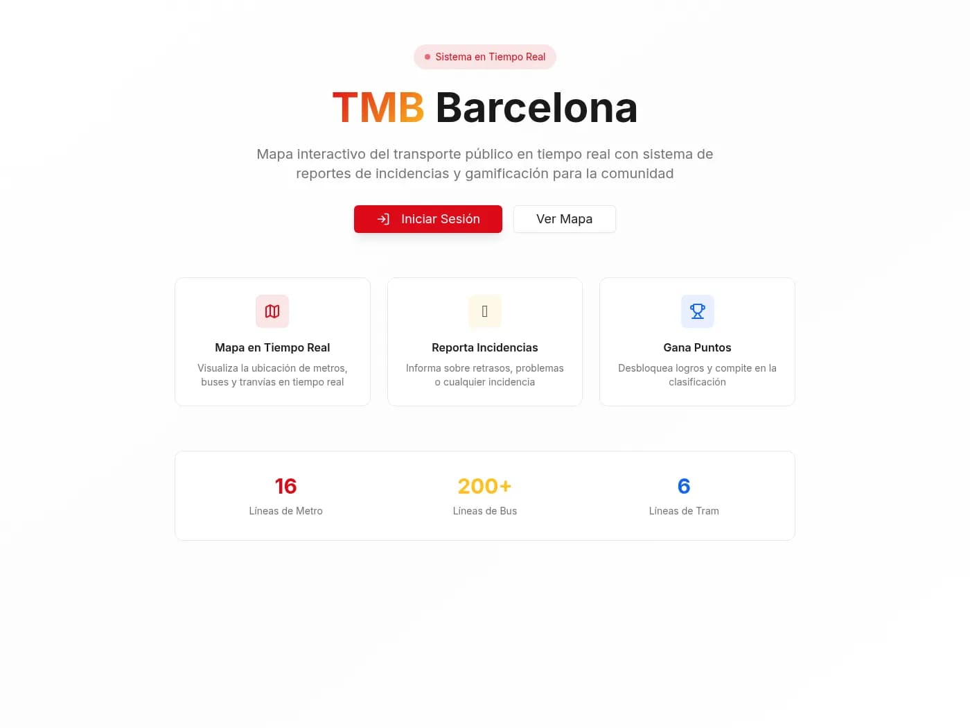 TMB Real-Time Transit Map & Gamified Incident Reporter