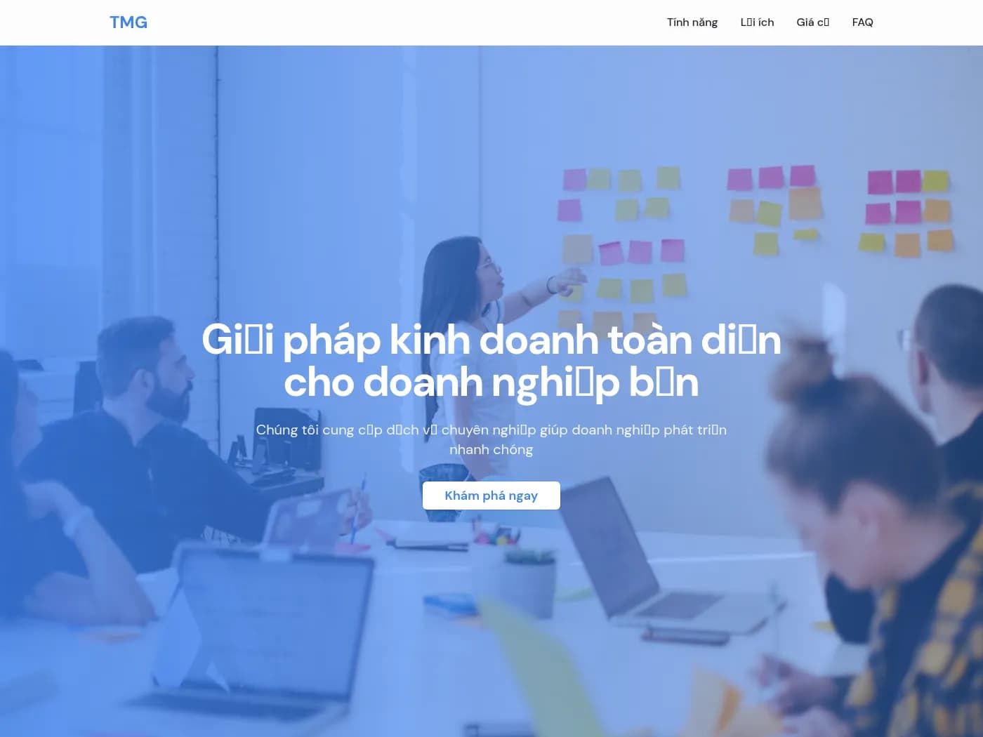Modern React Landing Page for TMG Business Solutions