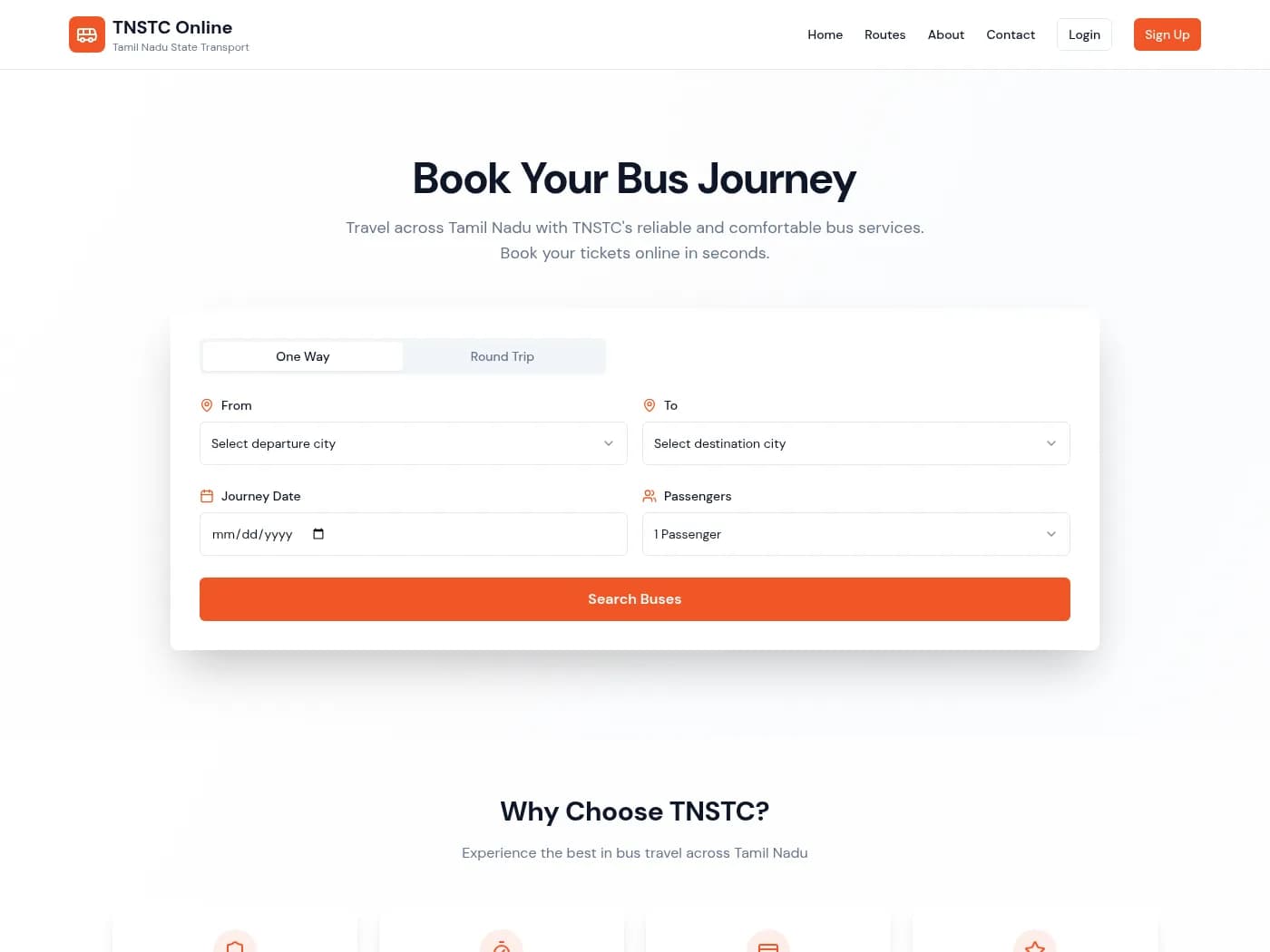 TNSTC Online Ticket Booking Platform Redesign