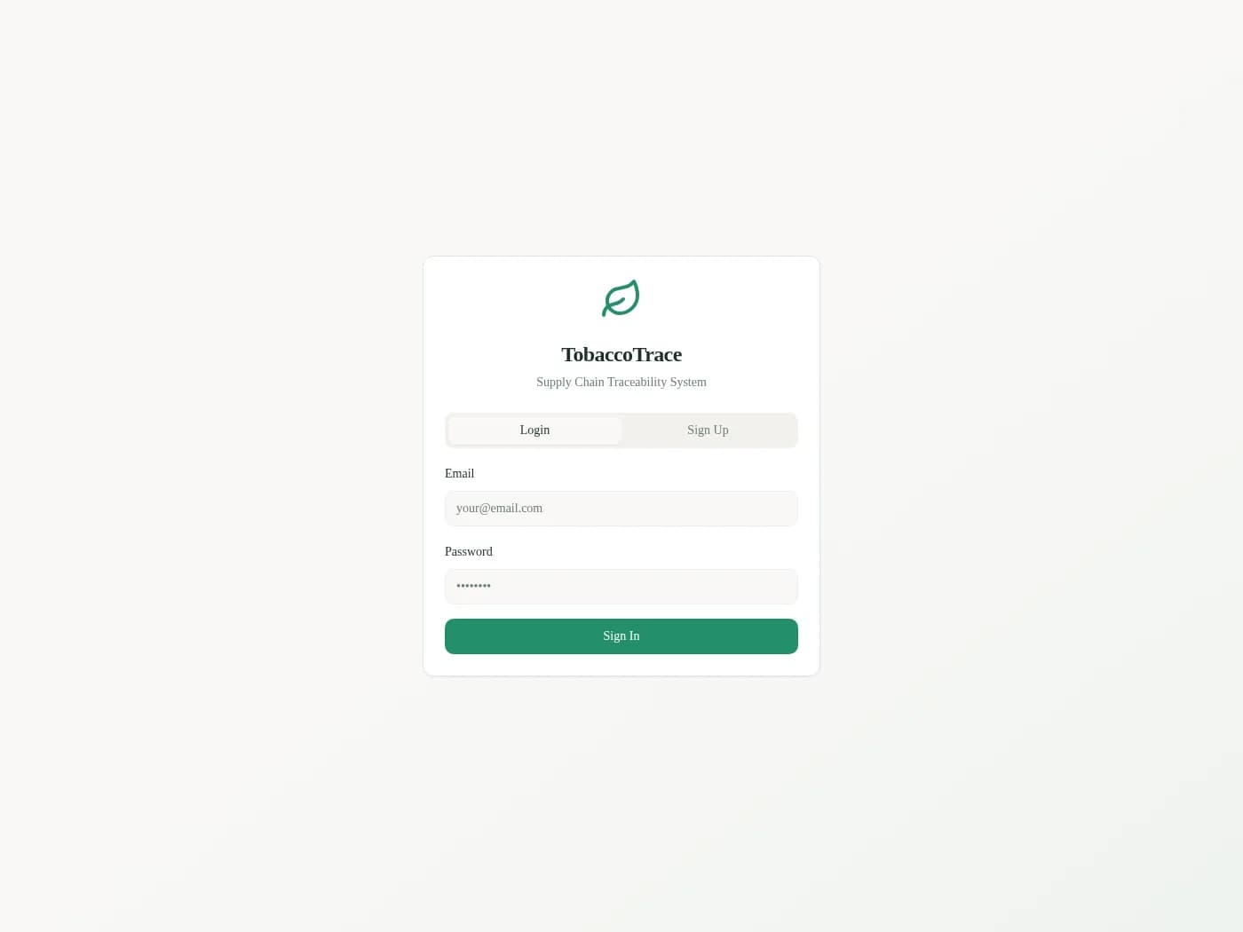 TobaccoTrace Supply Chain Platform
