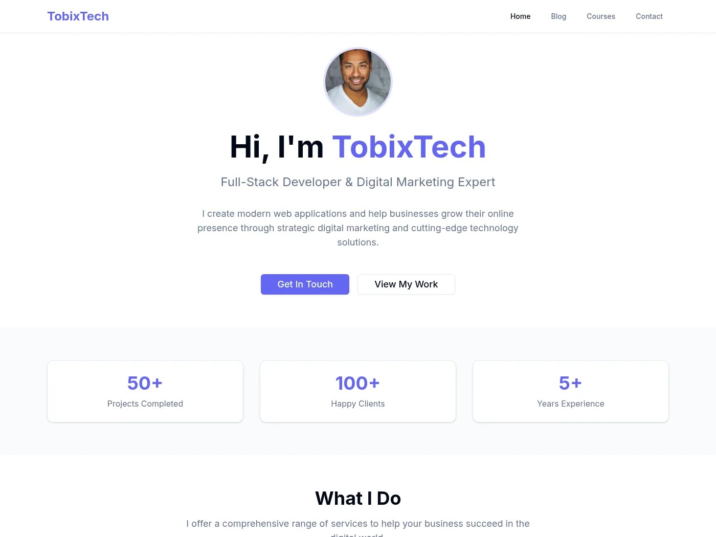 TobixTech Portfolio Website Clone