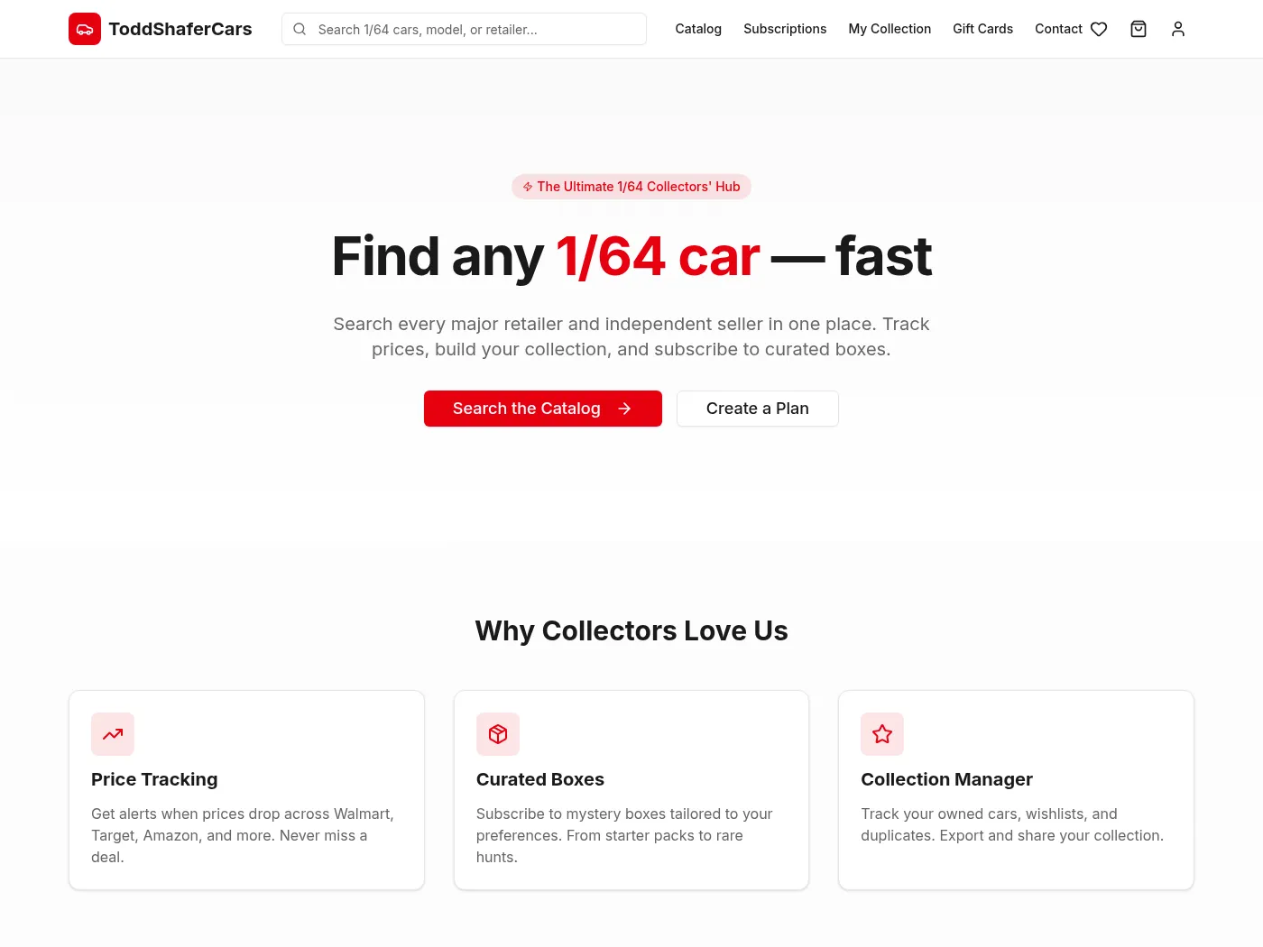 ToddShaferCars.net – The 1/64 Diecast Collectors’ Marketplace & Universal Catalog