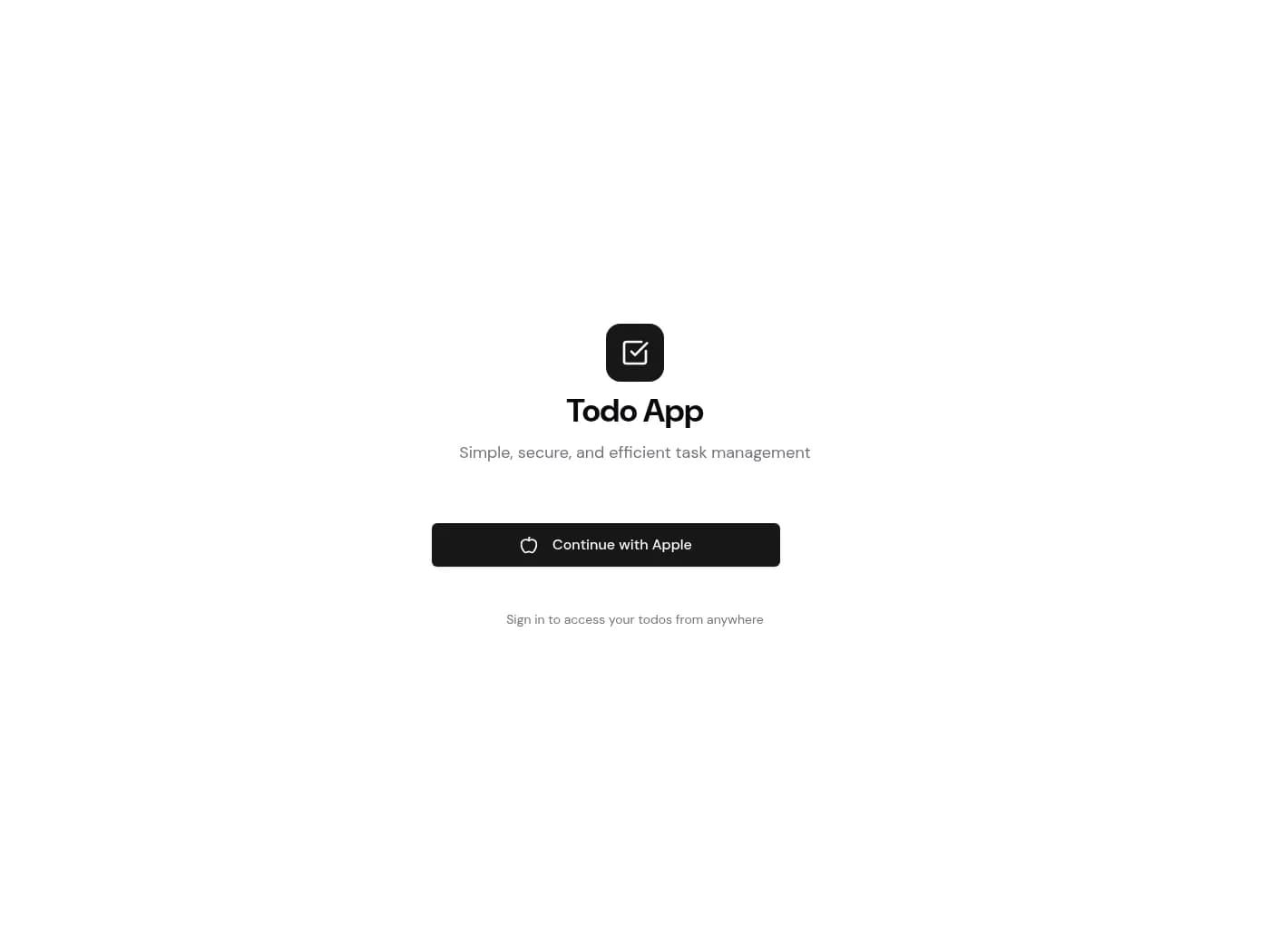 Apple Sign In To-Do App