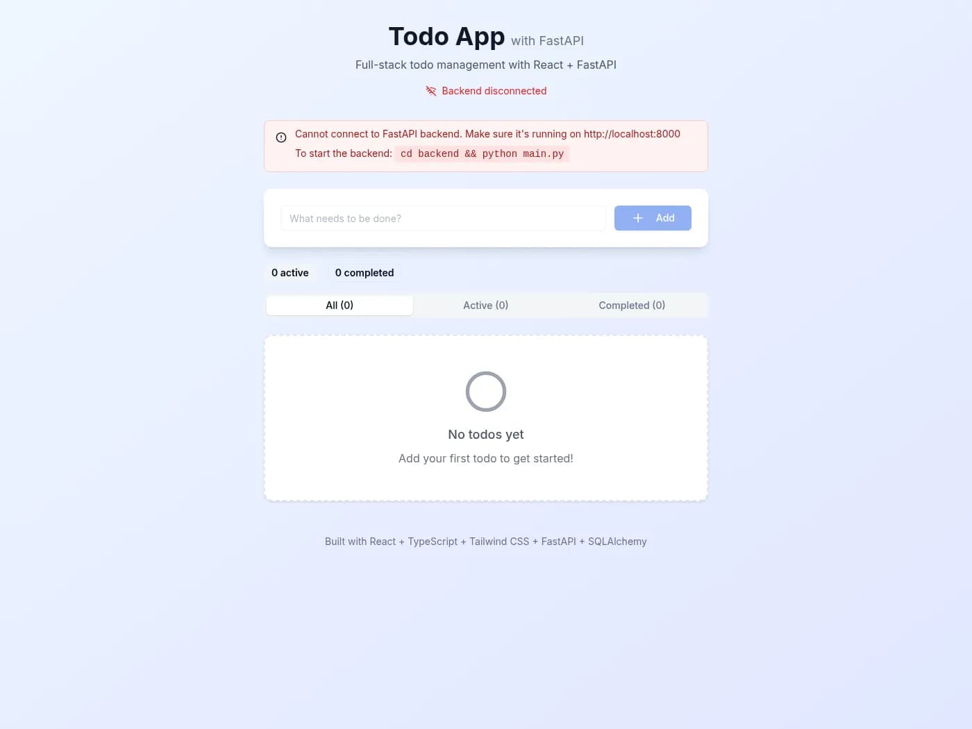 TODO App with FastAPI and Next.js