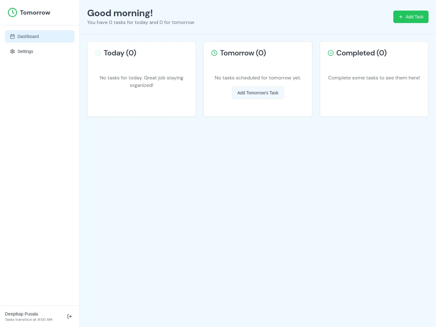 Tomorrow Task Manager for Busy Professionals