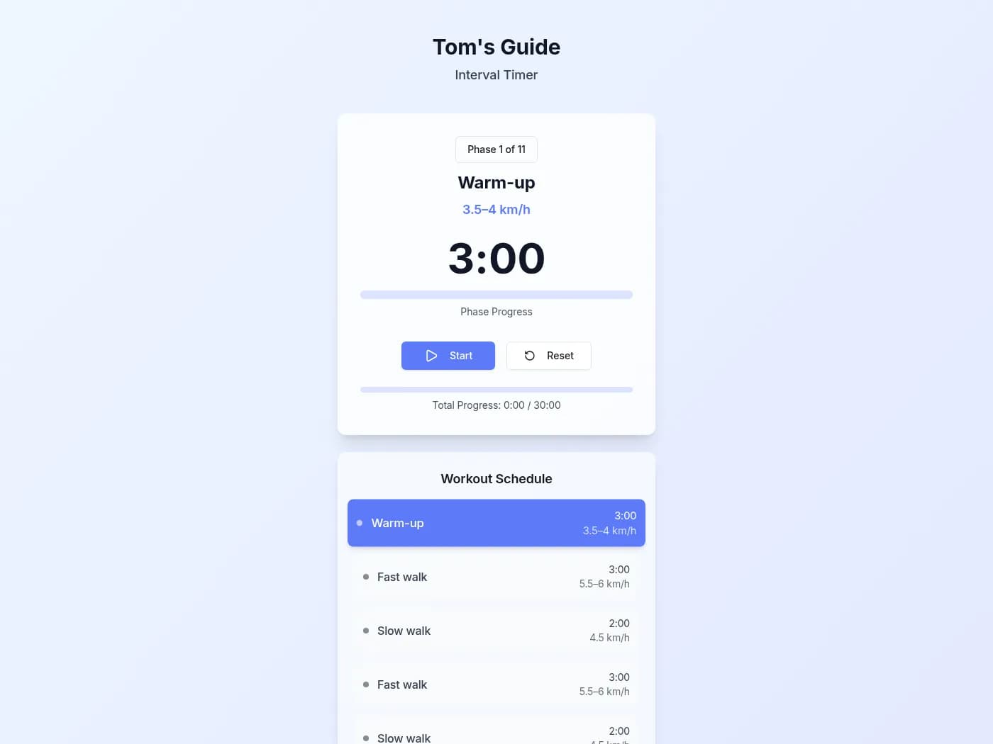 Tom’s Guide Interval Timer Web App