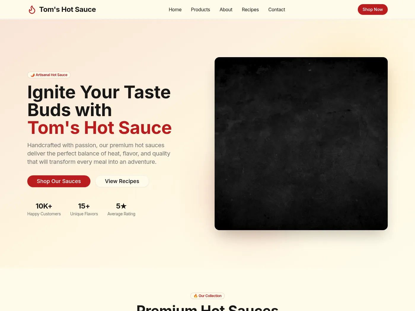 Tom’s Hot Sauce Website