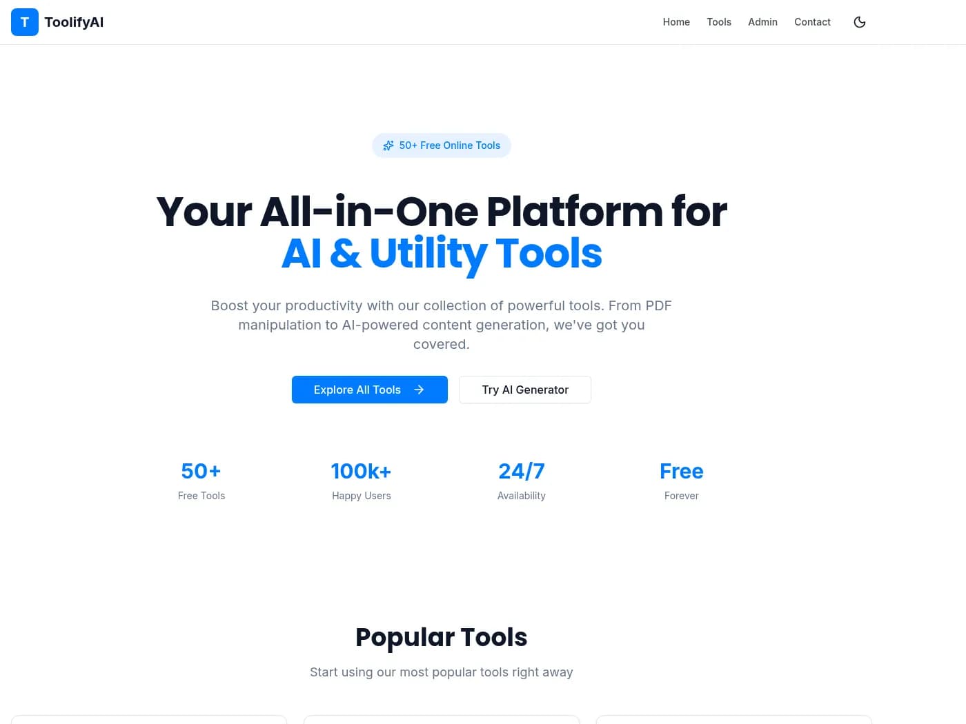 ToolifyAI - All-in-One AI Utility Web App