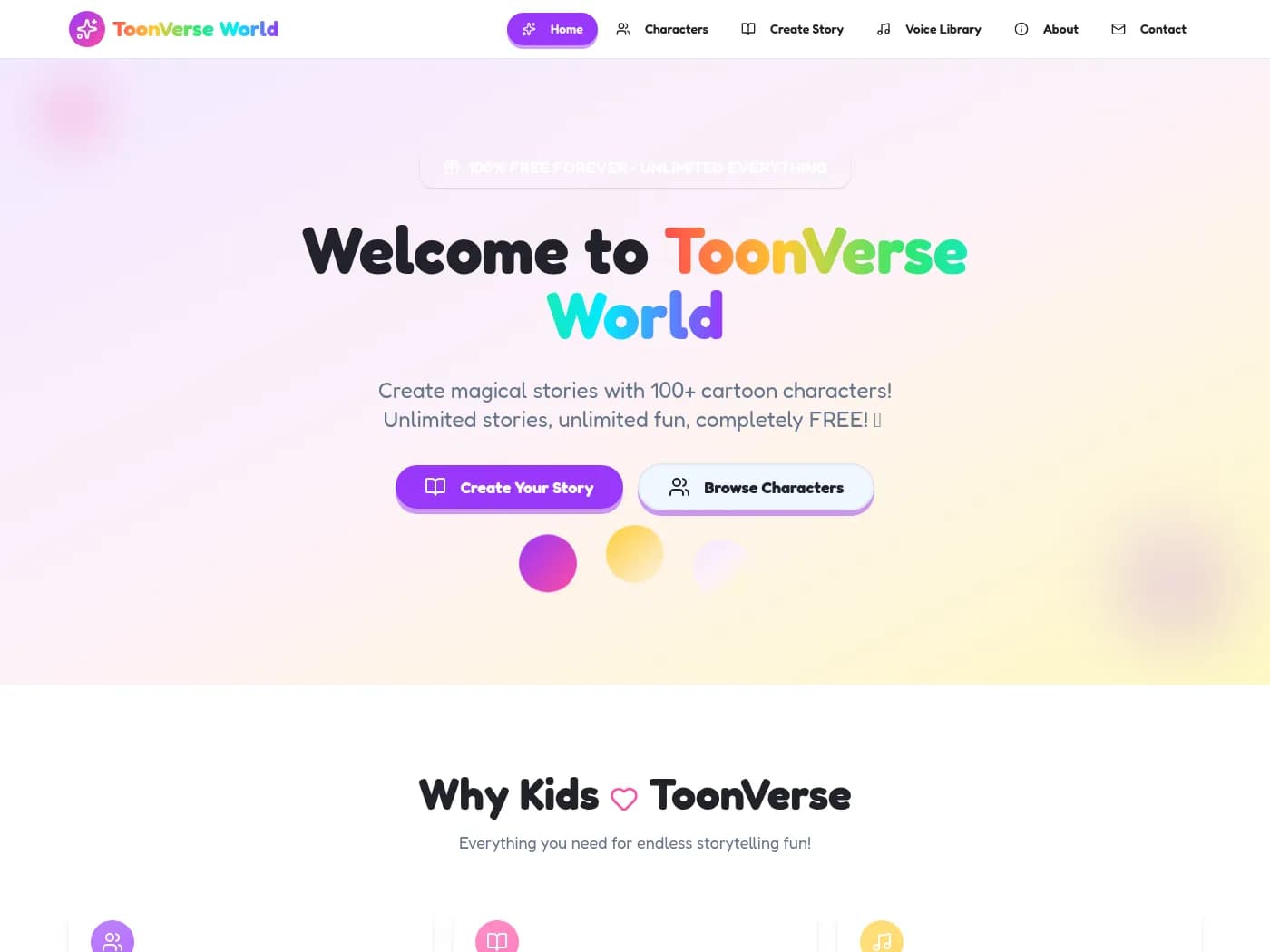 ToonVerse World — Free Cartoon Universe for Kids’ Stories