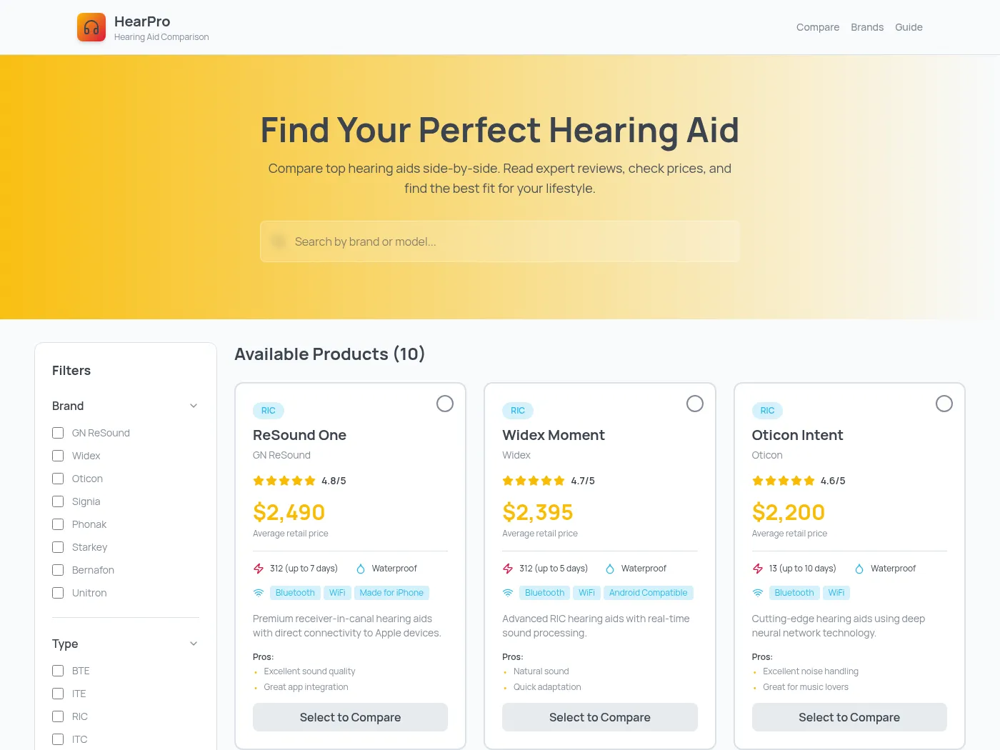 Top 10 Hearing Aid Comparison Clone