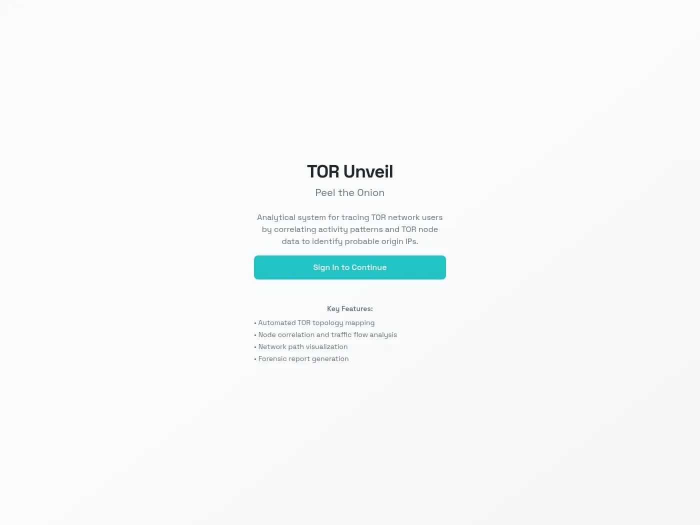 TOR Unveil: Analytical System for Tracing TOR Network Origins
