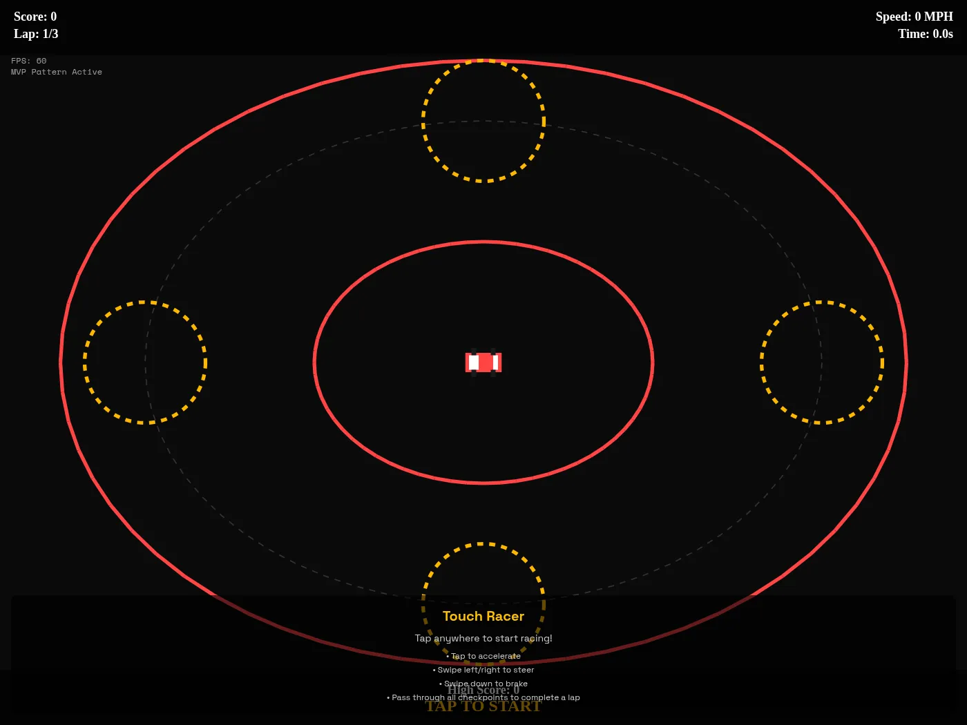 Touch Racer: MVP-Architected Web Racing Game
