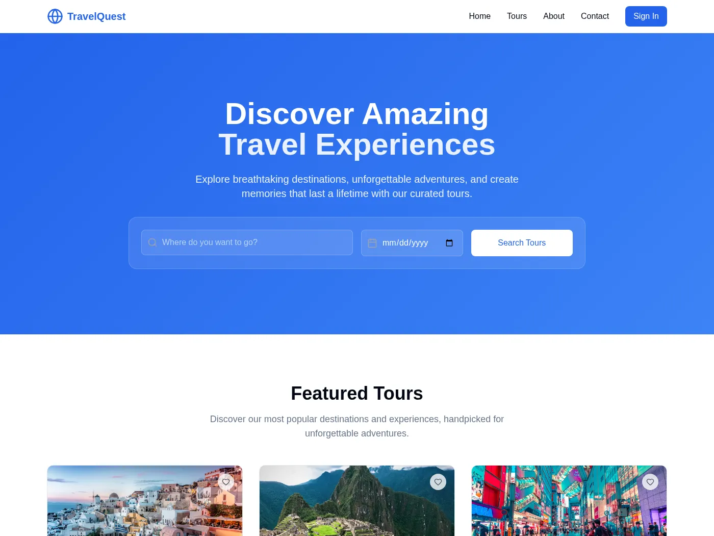 TravelQuest: Tour and Travel Booking Platform